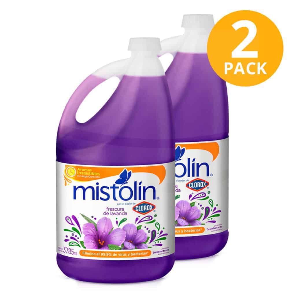 Mistolín Frescura de Lavanda, Limpiador Desinfectante, 1 Galón (Pack de ...
