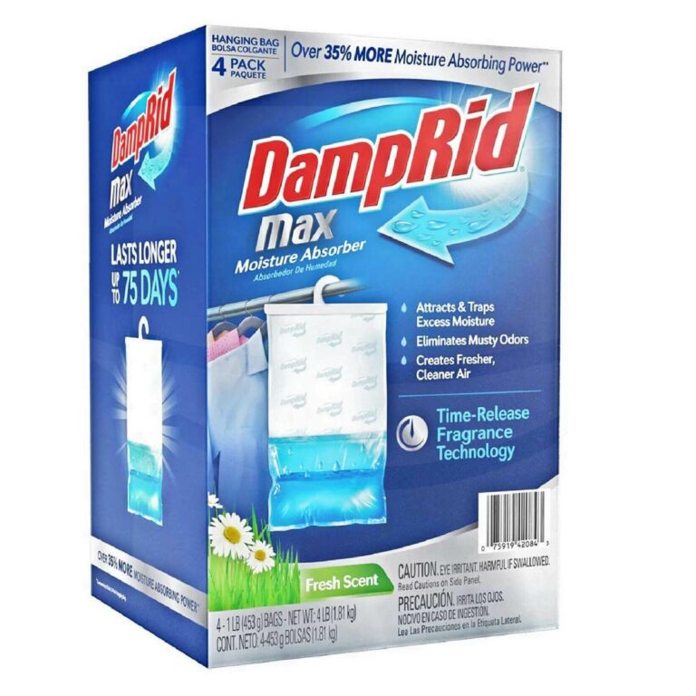 DampRid Max, 4 Ganchos Colgantes, Fresh Scent, Absorbente de Humedad, 4 ...