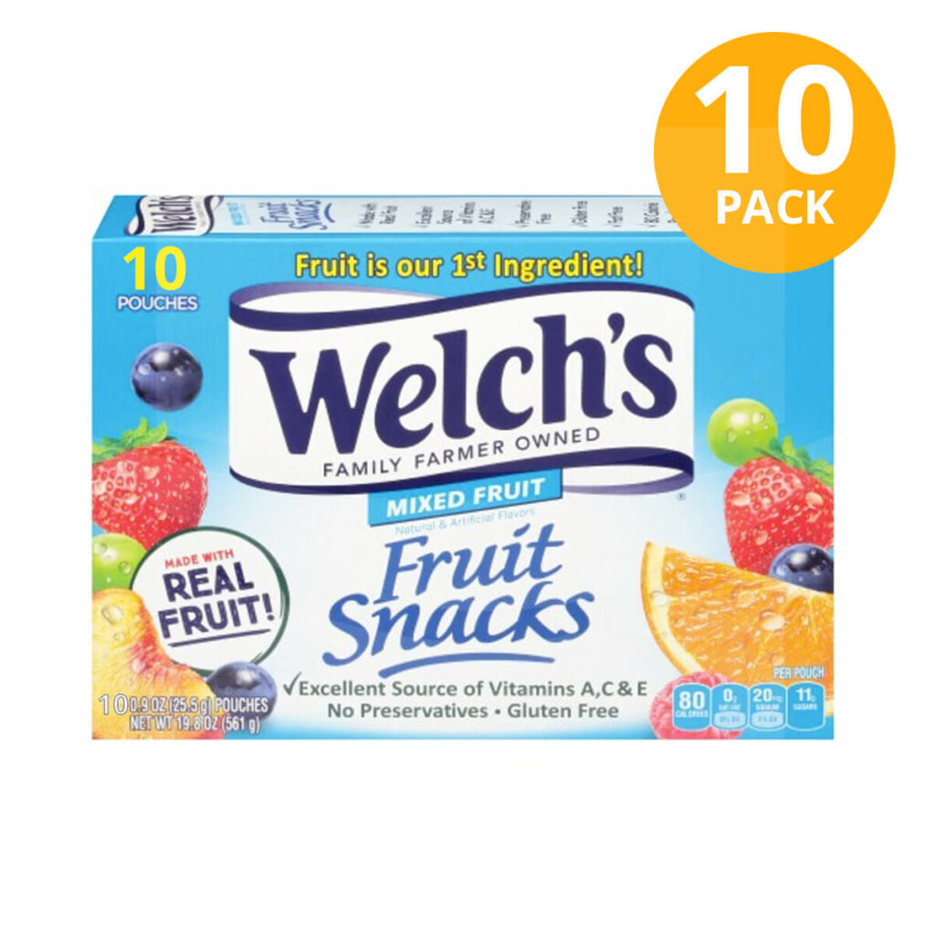 Welch, Fruit Snacks Mixed Fruit Gummies, 0.9 OZ (Pack de 10 ...