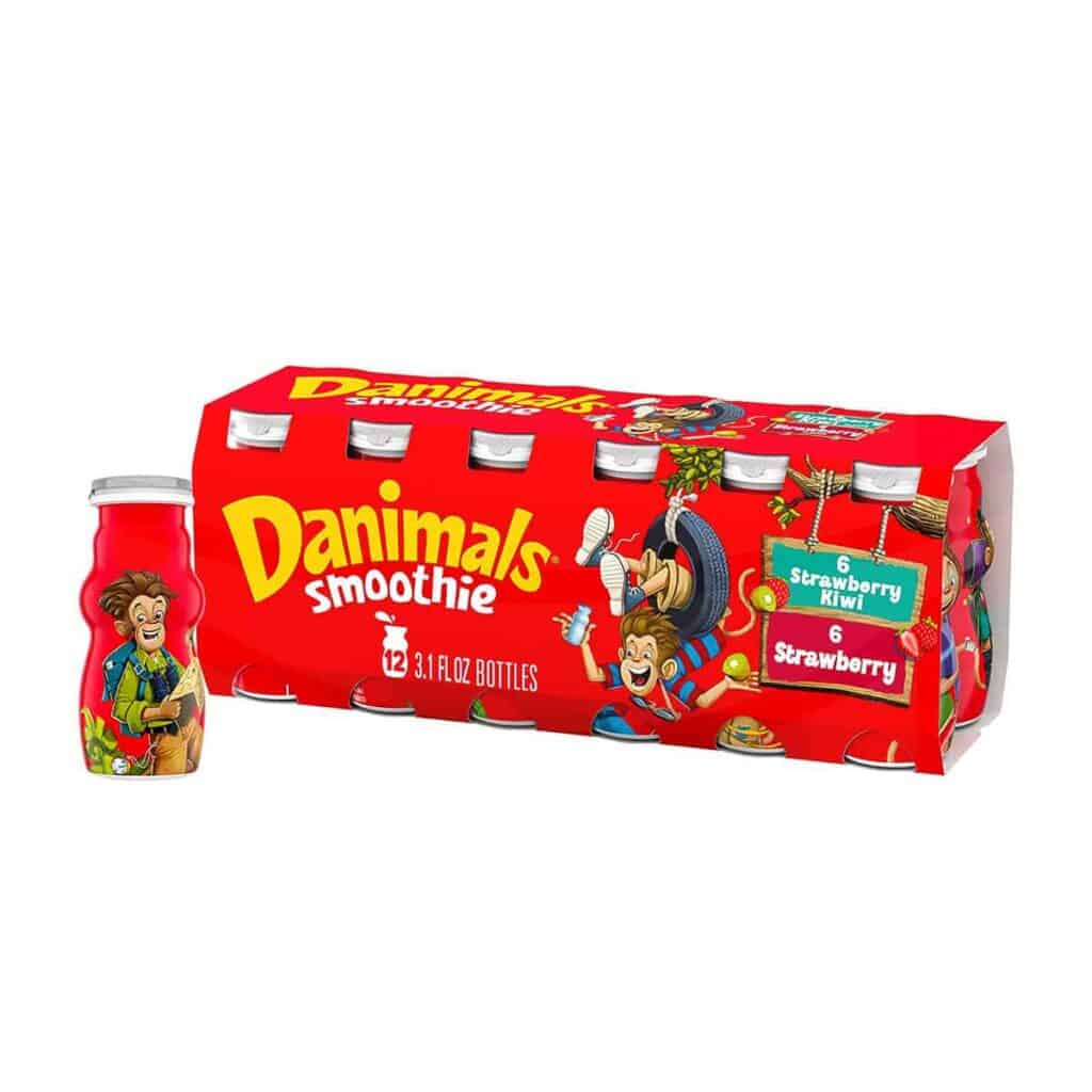 Yogurt Danimals Smoothie, Strawberry-Kiwi and Strawberry, 3.1 OZ (Pack ...