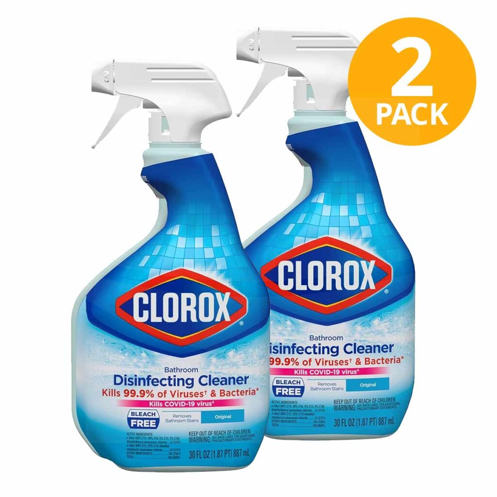 Clorox Disinfecting Bleach Free Bathroom Cleaner Spray, 30 OZ (Pack de ...