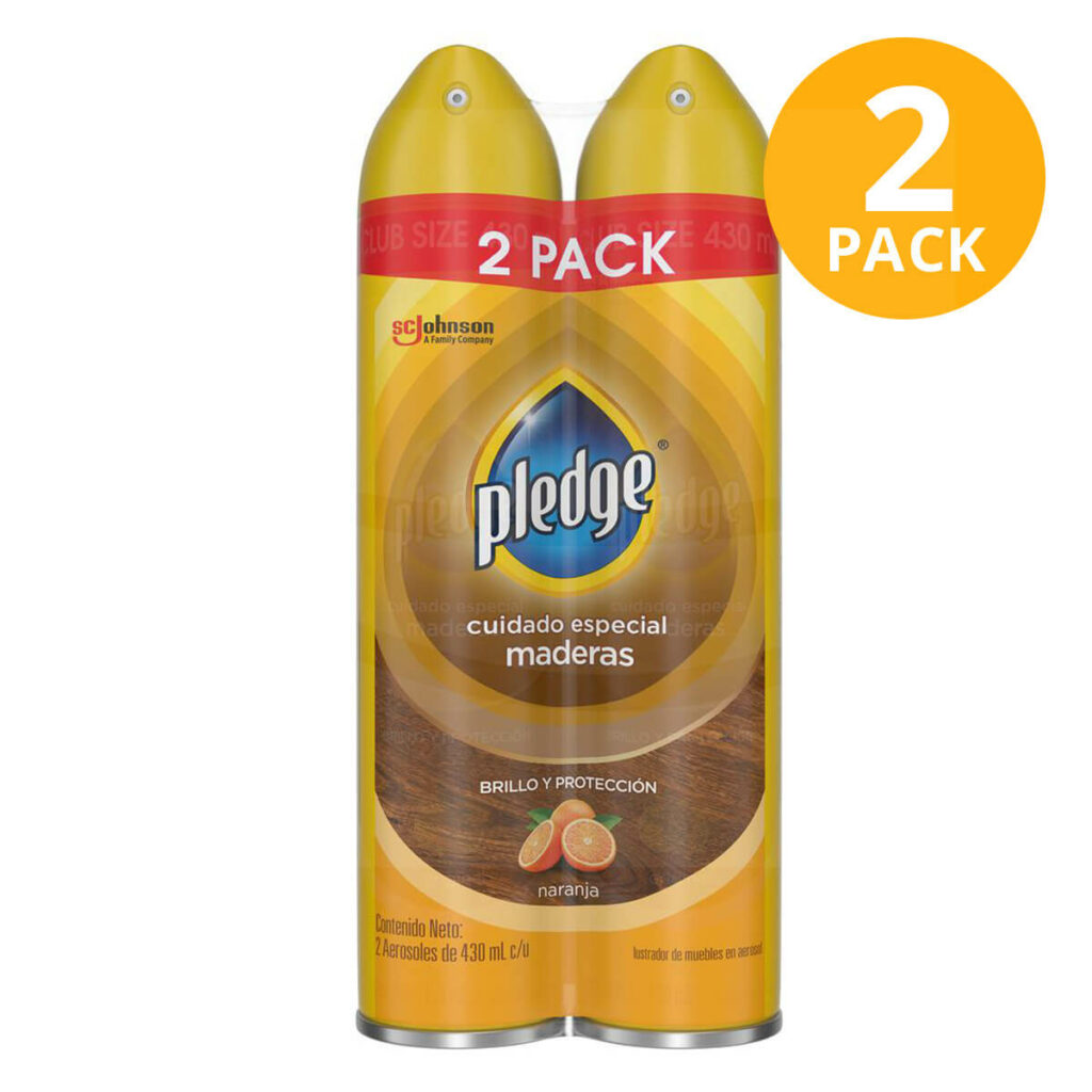 Pledge Spray Maderas, Brillo y Protección, 430 ml (Pack de 2 ...