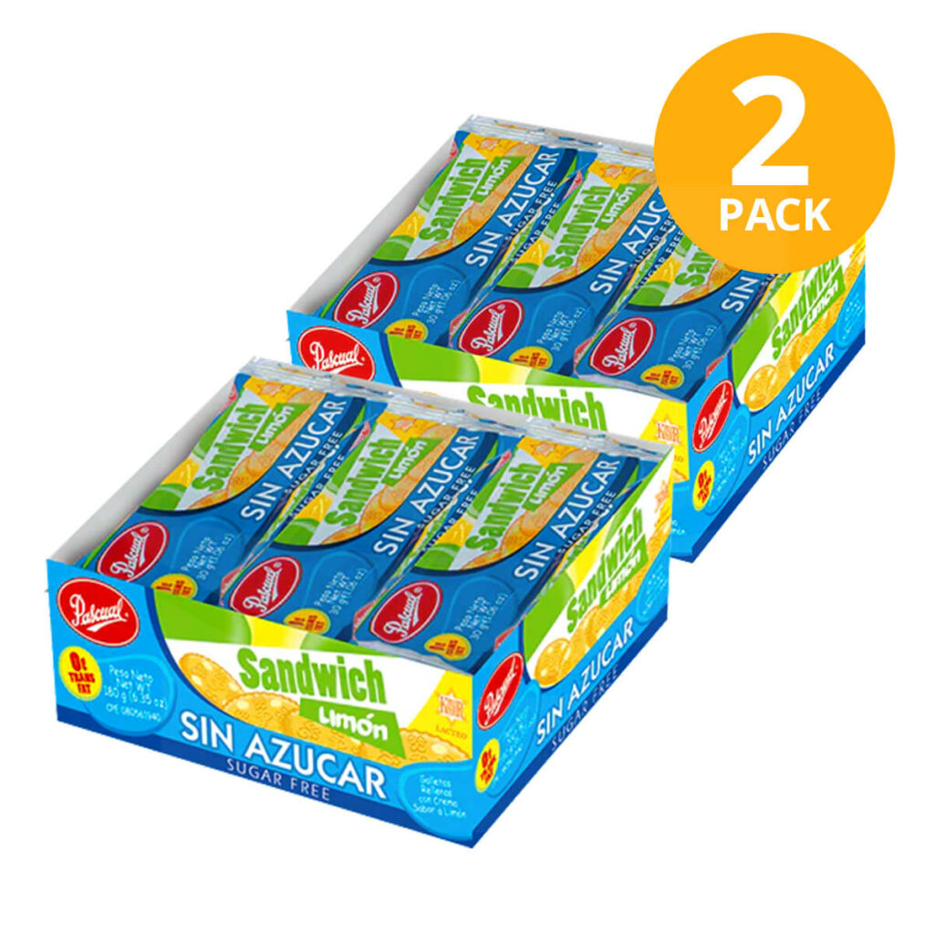 Galletas Sandwich Limón Sin Azúcar, 12 Paquetitos (Pack de 2 x 6 ...