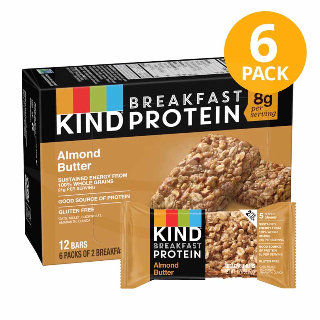 Kind Breakfast Protein Bars, Almond Butter, 50 gr (Pack de 6 ...
