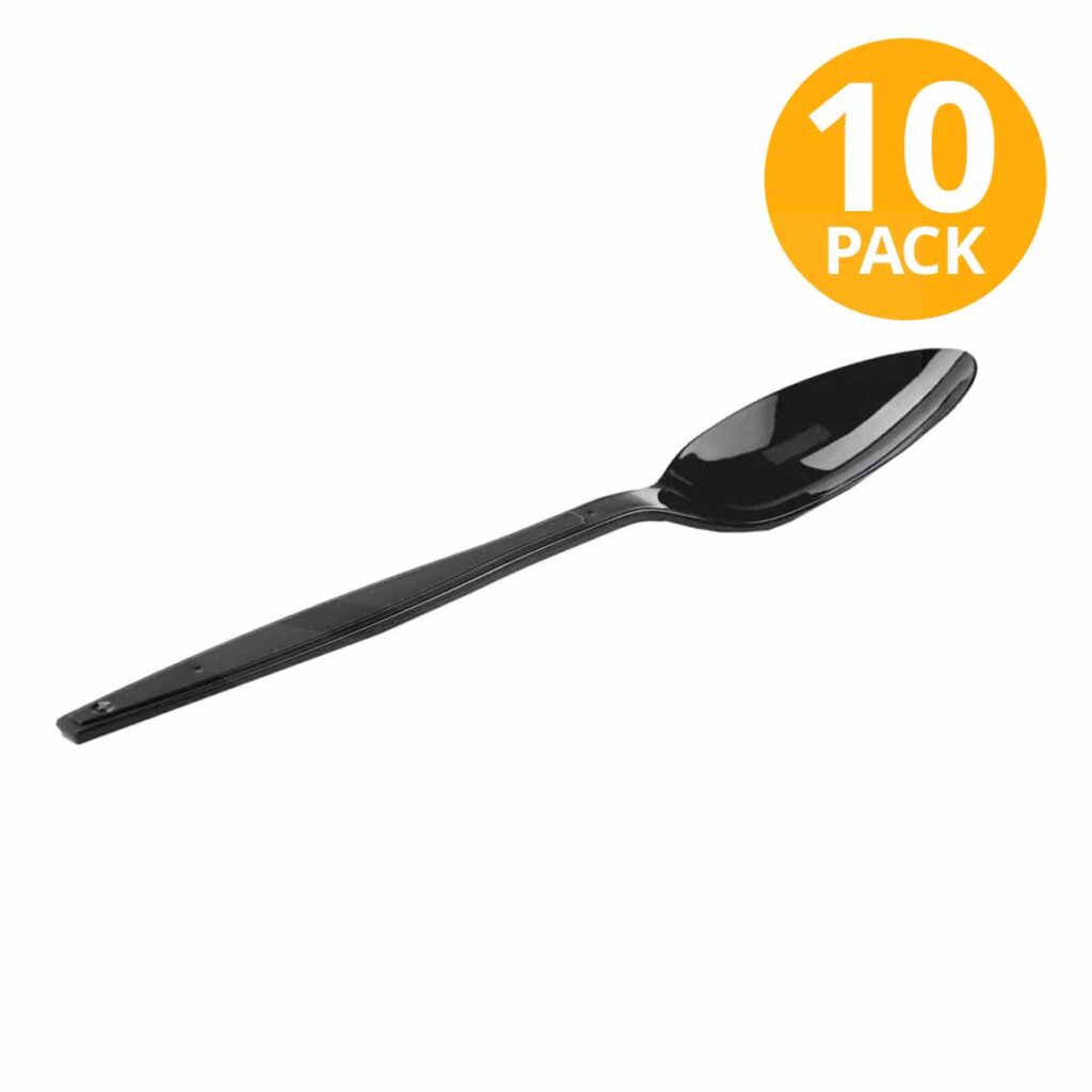 Cucharas Negras Plásticas, Hot Pack, 100 Unidades (Pack de 2 x 50 ...