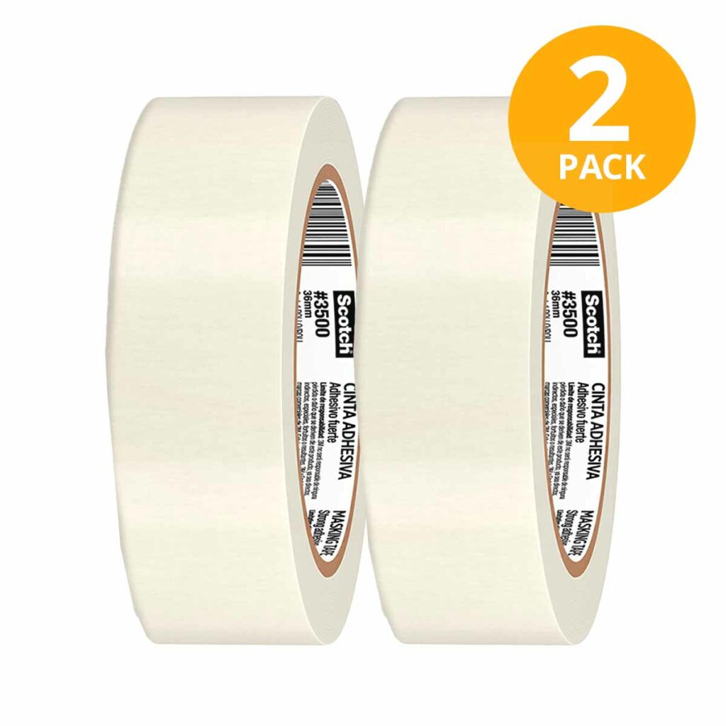Scotch, Cinta Masking Tape Blanca Gruesa 1.41", 40 mts (Pack de 2 ...