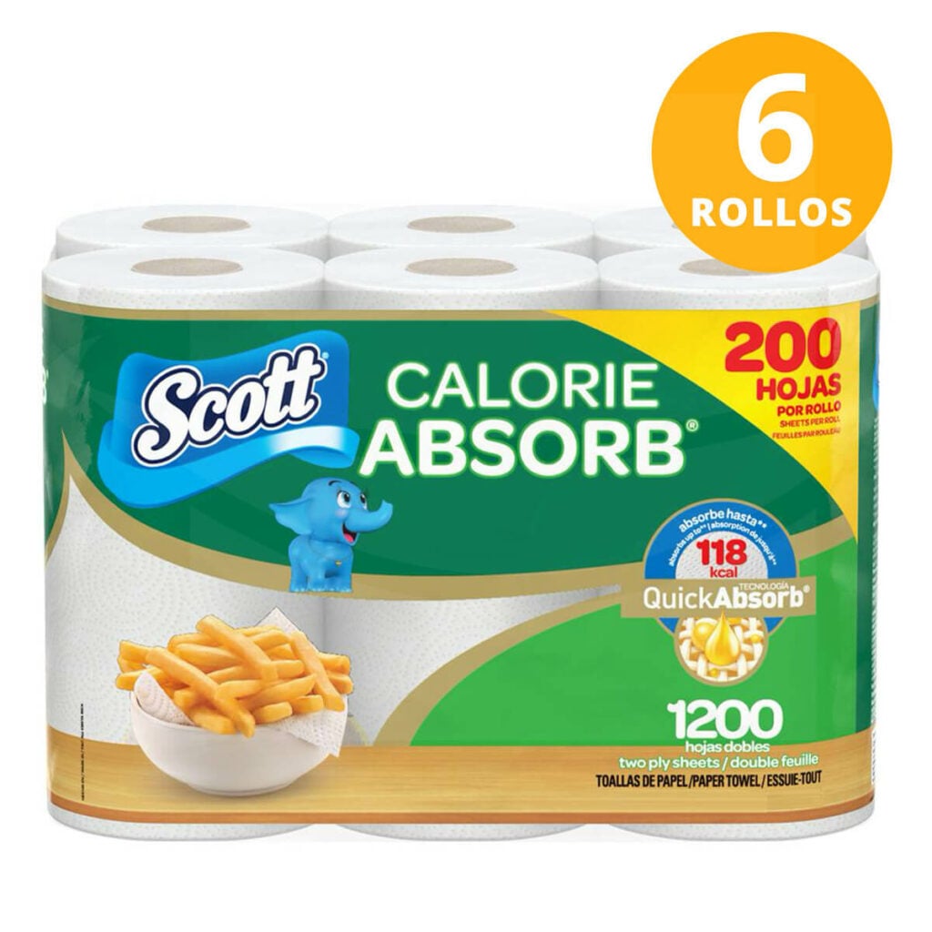Scott Calorie Absorb Papel Toalla, 6 Rollos Dobles - Superunico - El ...