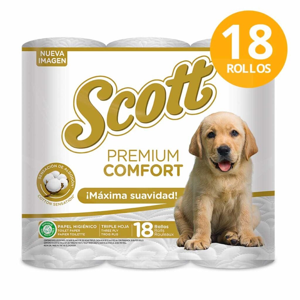 Scott Papel Higiénico Premium Comfort Triple Hoja, 18 Rollos ...