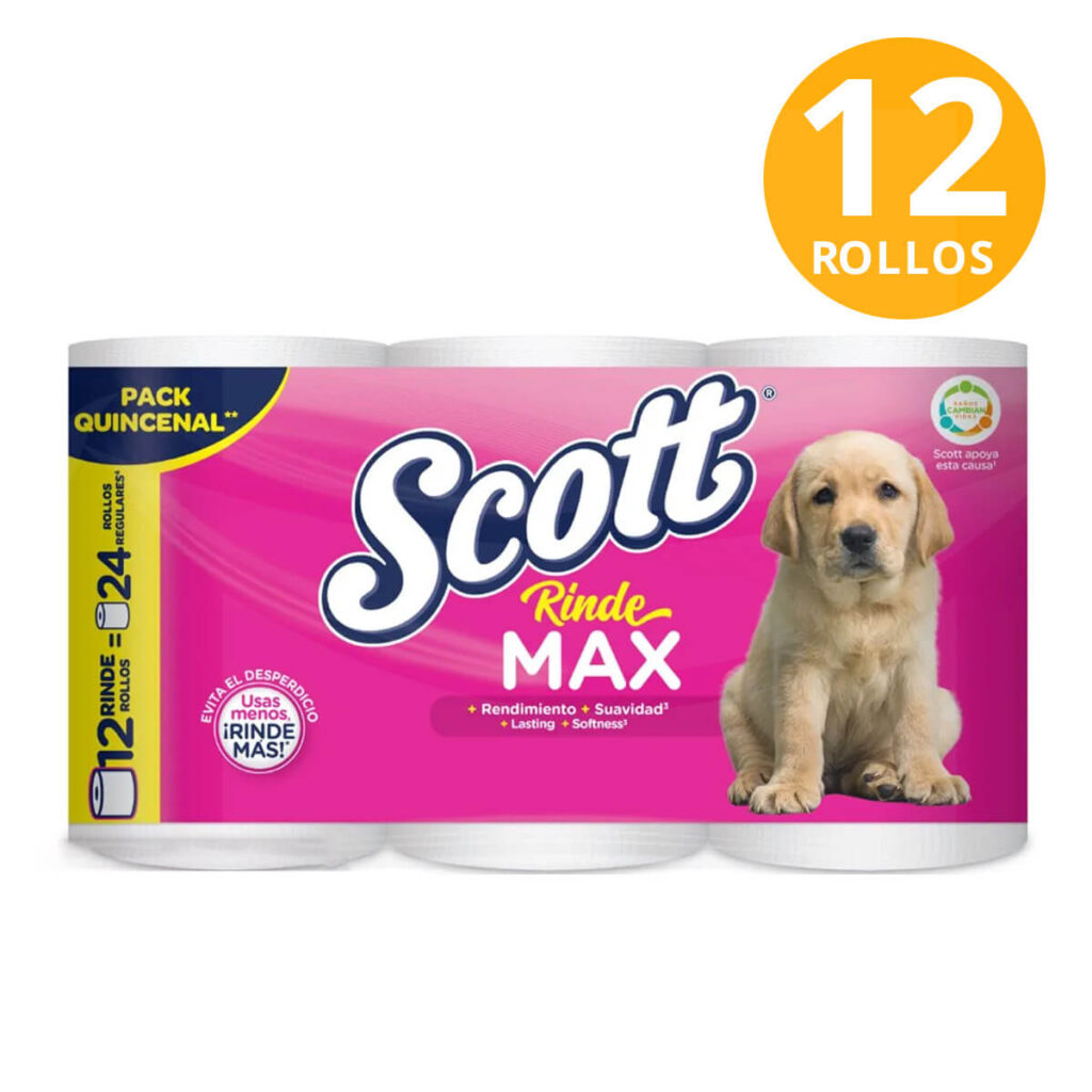 Scott Papel Higiénico Rindemax, 12 Rollos Doble Hoja - Superunico - El ...