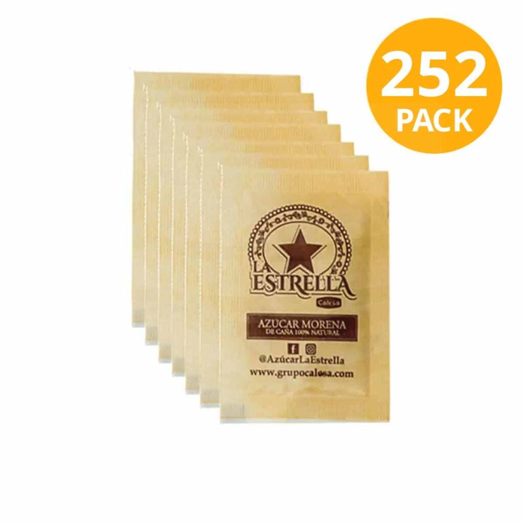 Azúcar Morena La Estrella en Sachets, 4 gr (Pack de 252) - Superunico ...