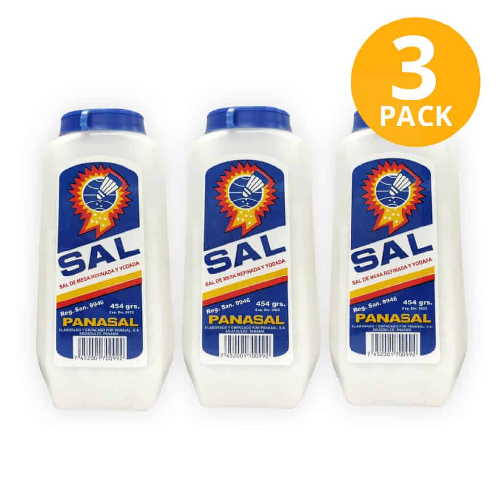 Sal de Mesa Refinada y Yodada , Panasal, 454 gr (Pack de 3 ...