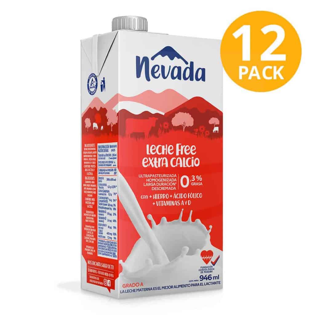 Leche Nevada Free Descremada Extra Calcio 0.3% 946 ml (Pack de 12 ...