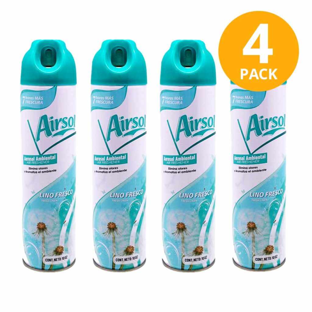Aerosol Ambiental Airsol, Lino Fresco, 10 OZ (Pack de 4) - Superunico ...