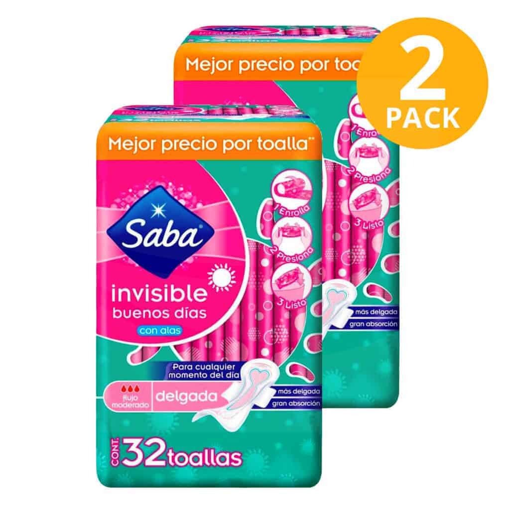 Saba Invisible Buenas Días con Alas, Delgada, 64 Toallas Femeninas ...