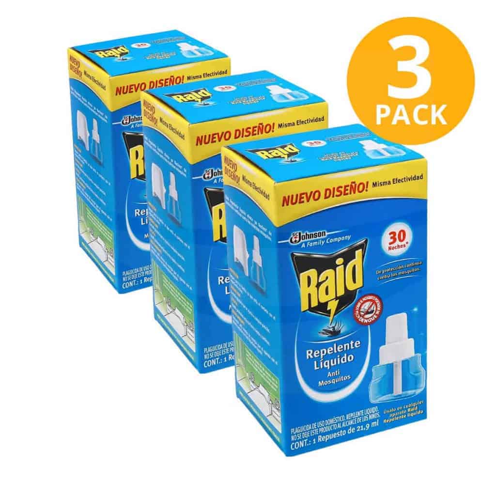 Raid Repuesto Repelente Líquido Anti Mosquitos Eléctrico (Pack de 3 ...
