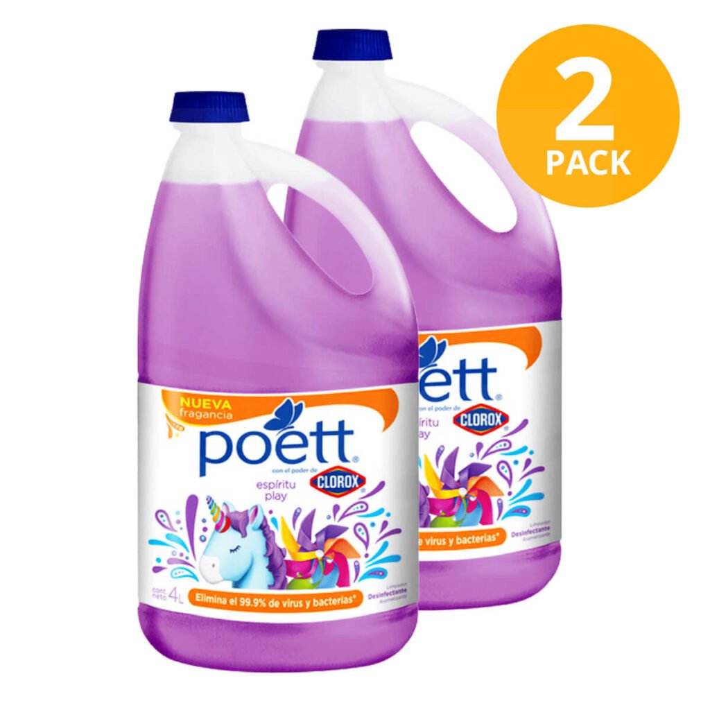 Poett Espíritu Play, Limpiador Desinfectante, 1 Galón (Pack de 2 ...