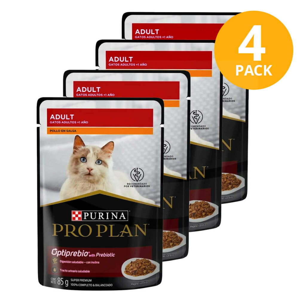 Purina Pro Plan para Gatos, Adult, Optiprebio, Pollo, 85 gr (Pack de 4 ...