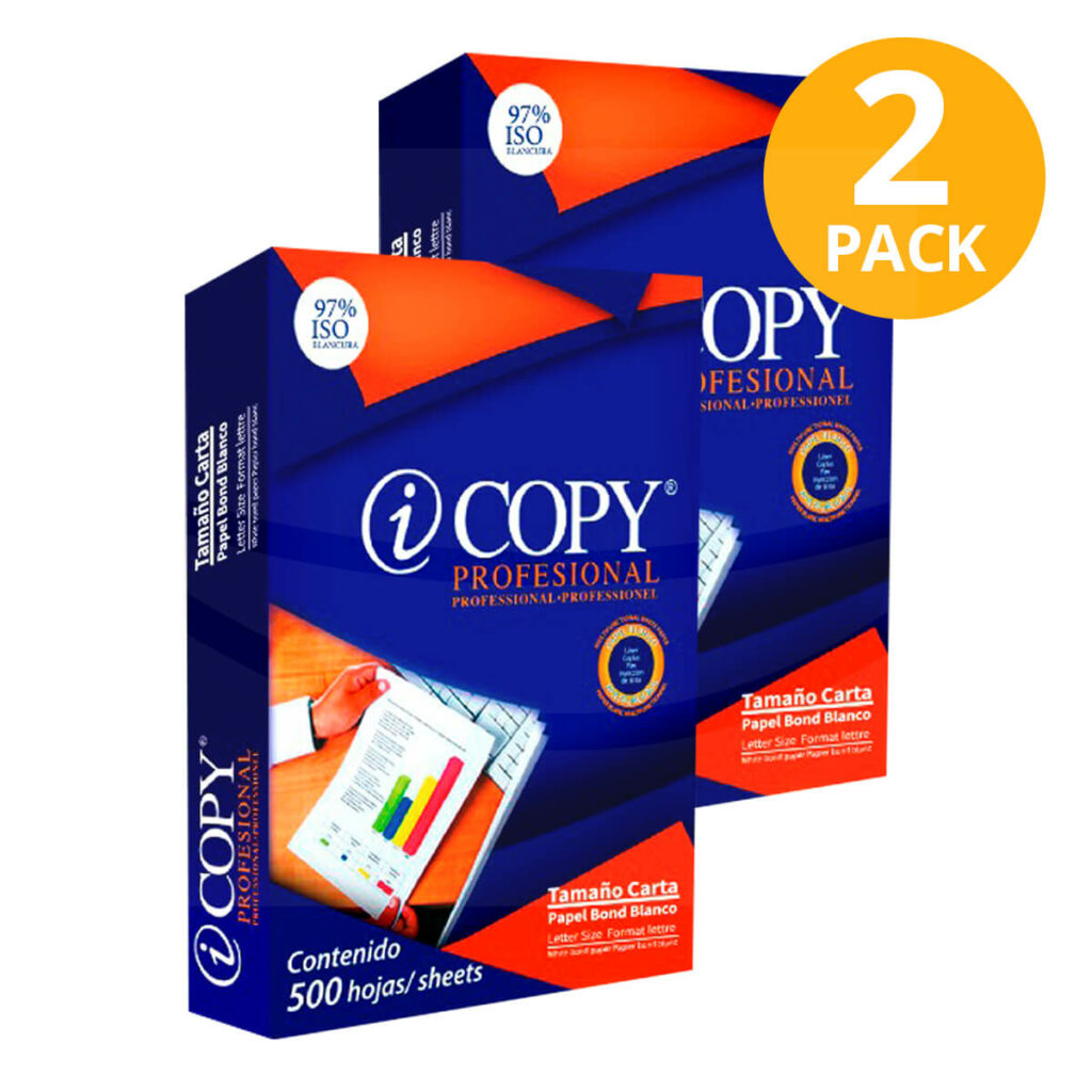 iCopy, Papel Blanco Tamaño Carta, 1000 Hojas (Pack de 2 x 500 ...