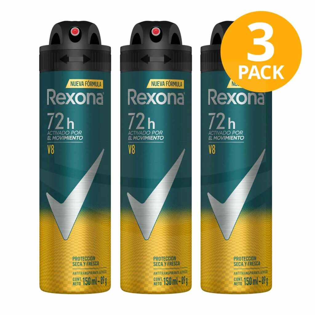 Rexona V8, Desodorante Aerosol, 150 ml (Pack de 3) - Superunico - El Supermercado 100% Online de ...