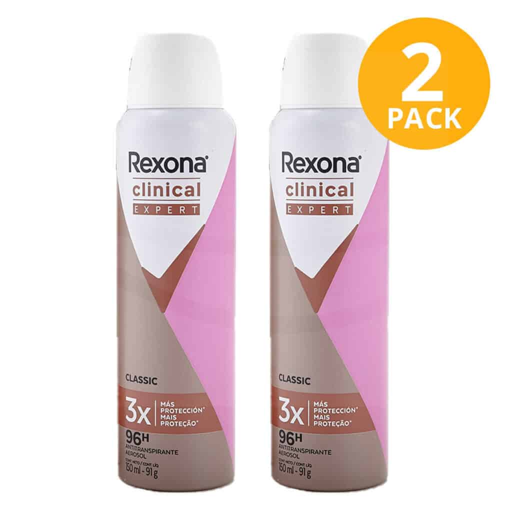 Rexona Clinical Expert, Classic, Aerosol para Mujer, 150 ml (Pack de 2 ...
