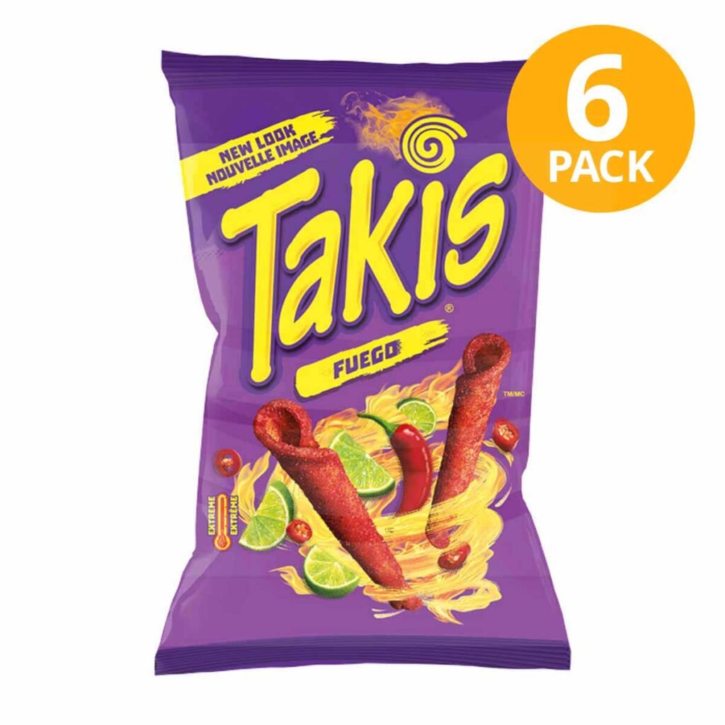 Takis Fuego Extremo, Snacks de Maíz Picante, 56 gr (Pack de 6 ...