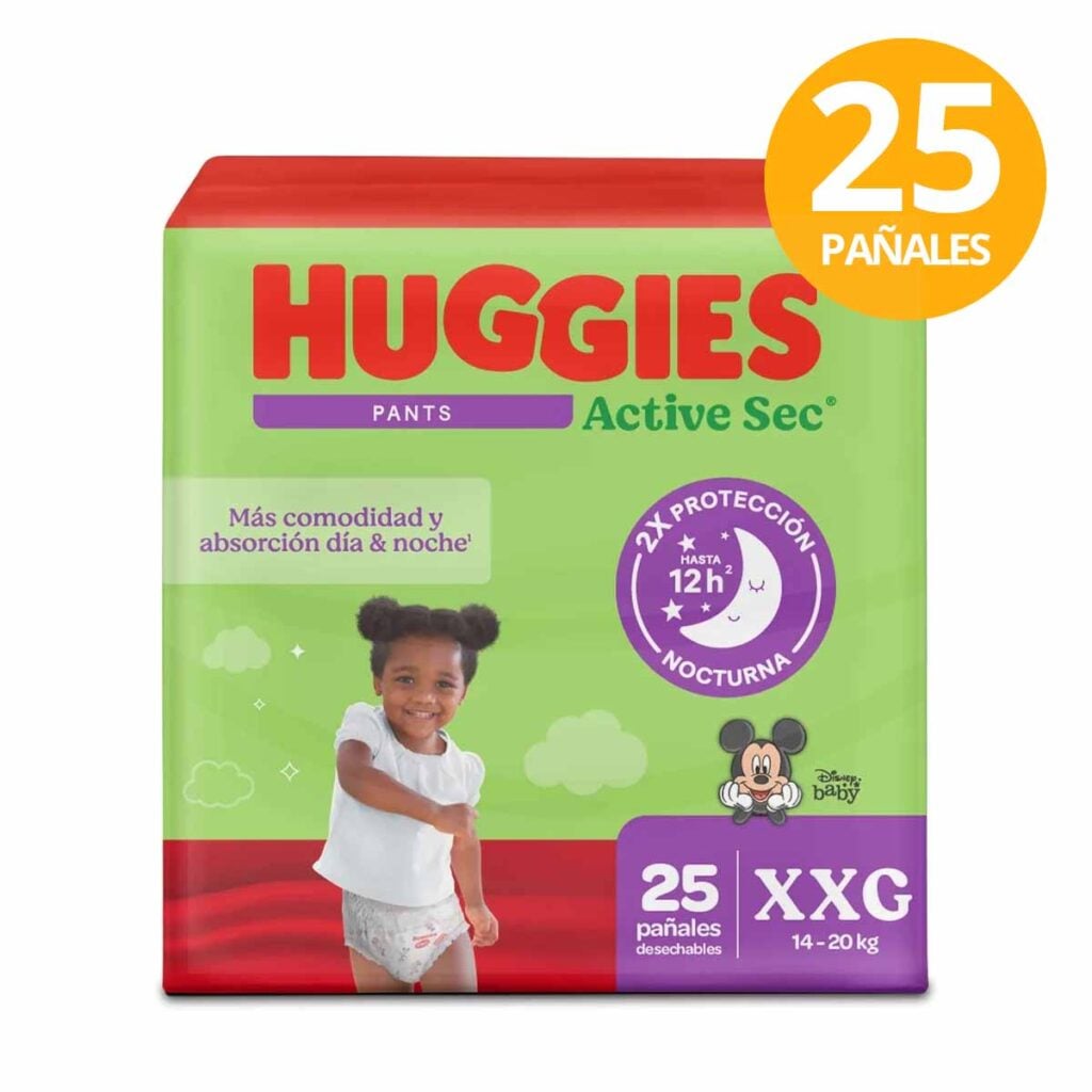 Huggies Active Sec, Talla XXG, 25 Pañales - Superunico - El ...