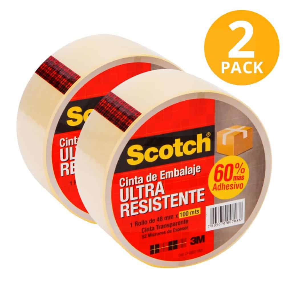 Cinta Adhesiva Embalaje, Scotch, Transparente Ultra Resistente, 100 mts ...