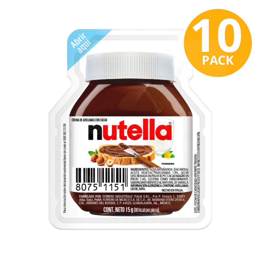 Nutella, Crema de Avellanas con Cacao, Porción Individual 15 gr (Pack ...