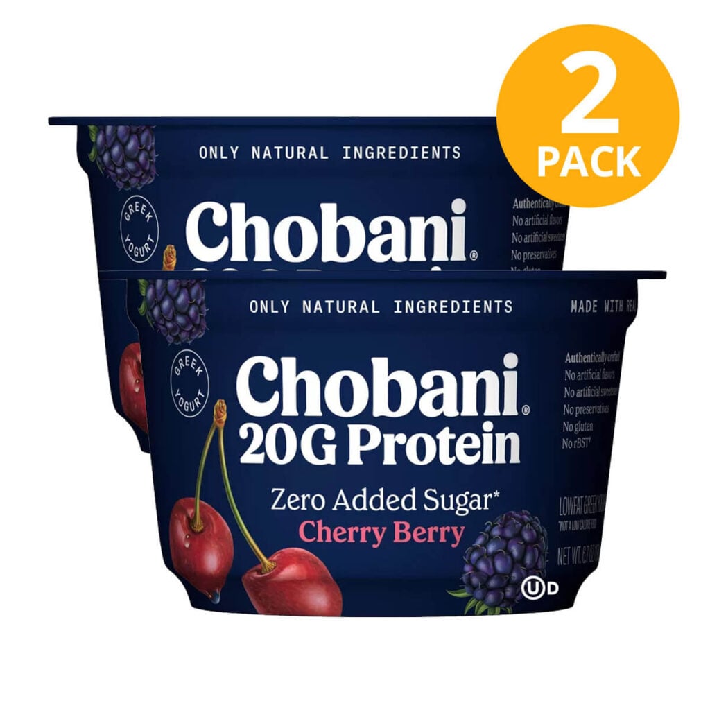 Yogurt Chobani 20g Protein Zero Sugar, Cherry Berry, Greek Yogurt, 6.7 ...
