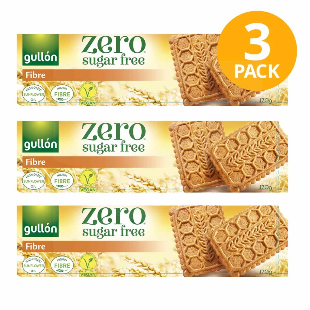 Galletas de Fibra, Zero Sin Azúcar, Gullón, 170 gr (Pack de 3 ...