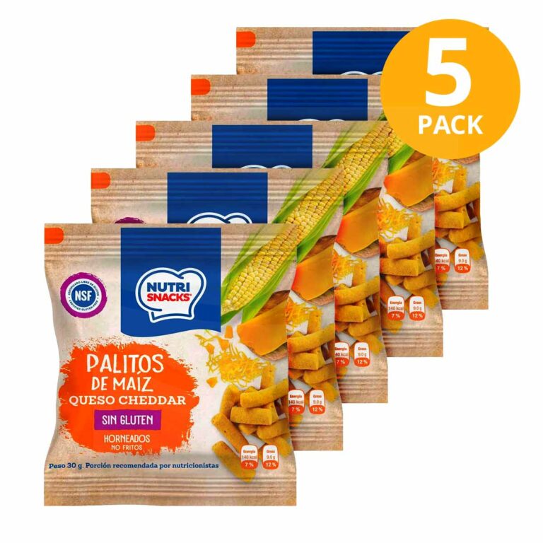 Nutrisnacks Palitos de Maíz, Queso Cheddar, 40 gr (Pack de 5 ...