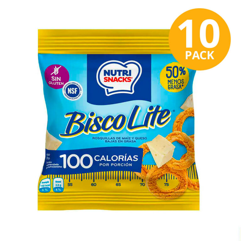 Nutrisnacks Biscolite, Rosquillas de Maíz y Queso, 25 gr (Pack de 10 ...